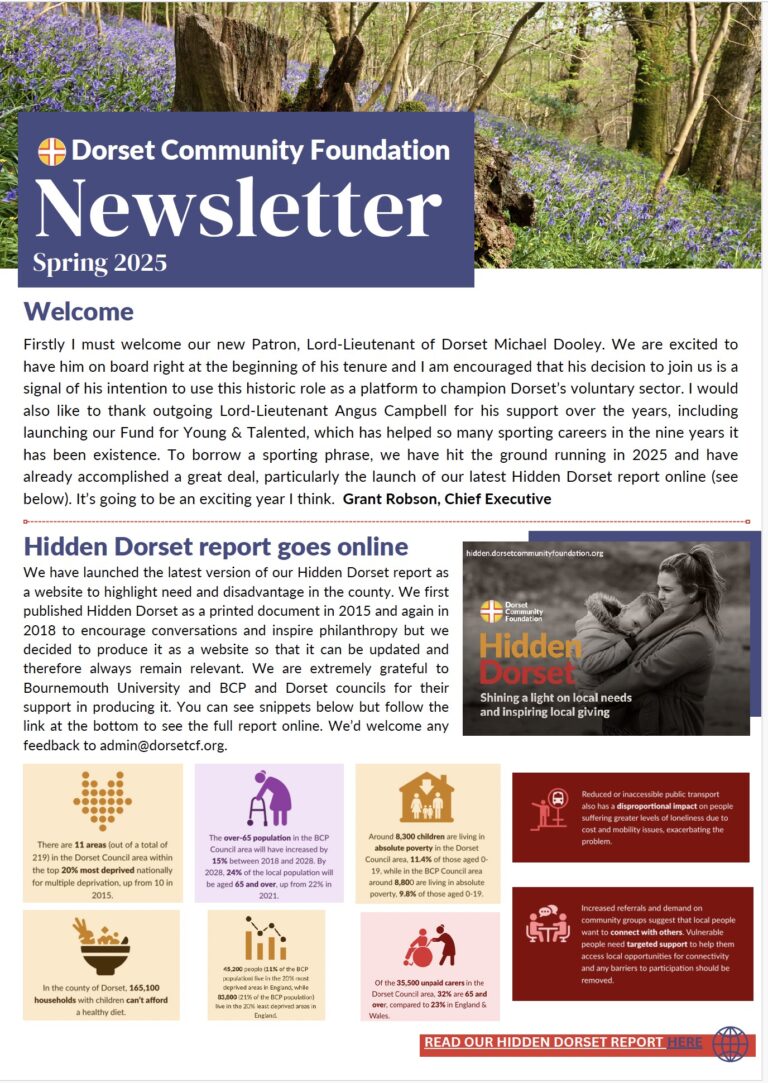 Newsletter Alert Signup - Dorset Community Foundation